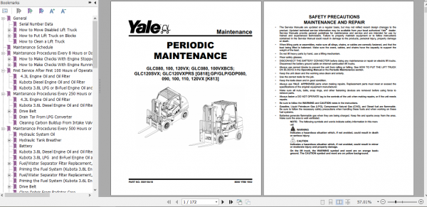 Yale Class 5 Internal Combustion Engine Trucks K813 (GPGLPGDP80-120VX)) Service Manual