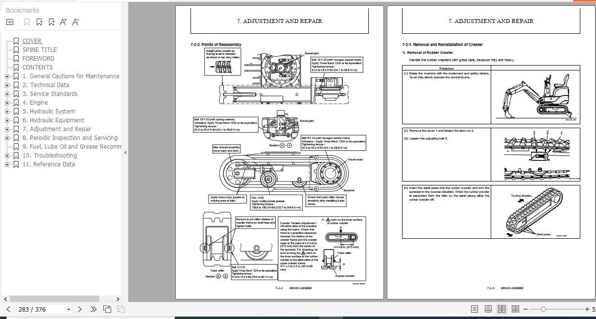 Yanmar Crawler Excavators SV05-A SV05-B Service Manuals EN PDF
