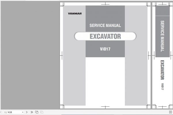 Yanmar Crawler Excavators VIO17 Service Manuals EN PDF