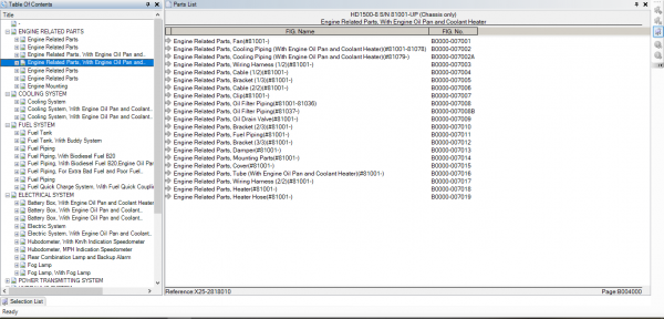 Komatsu Dump Truck USA HD1500-8 Spare Parts Catalog