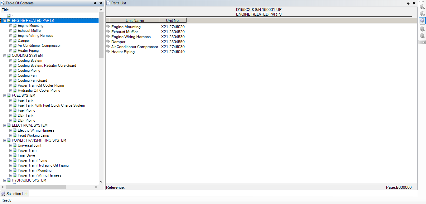 Komatsu Pipe Layers USA D155CX-8 Spare Parts Catalog