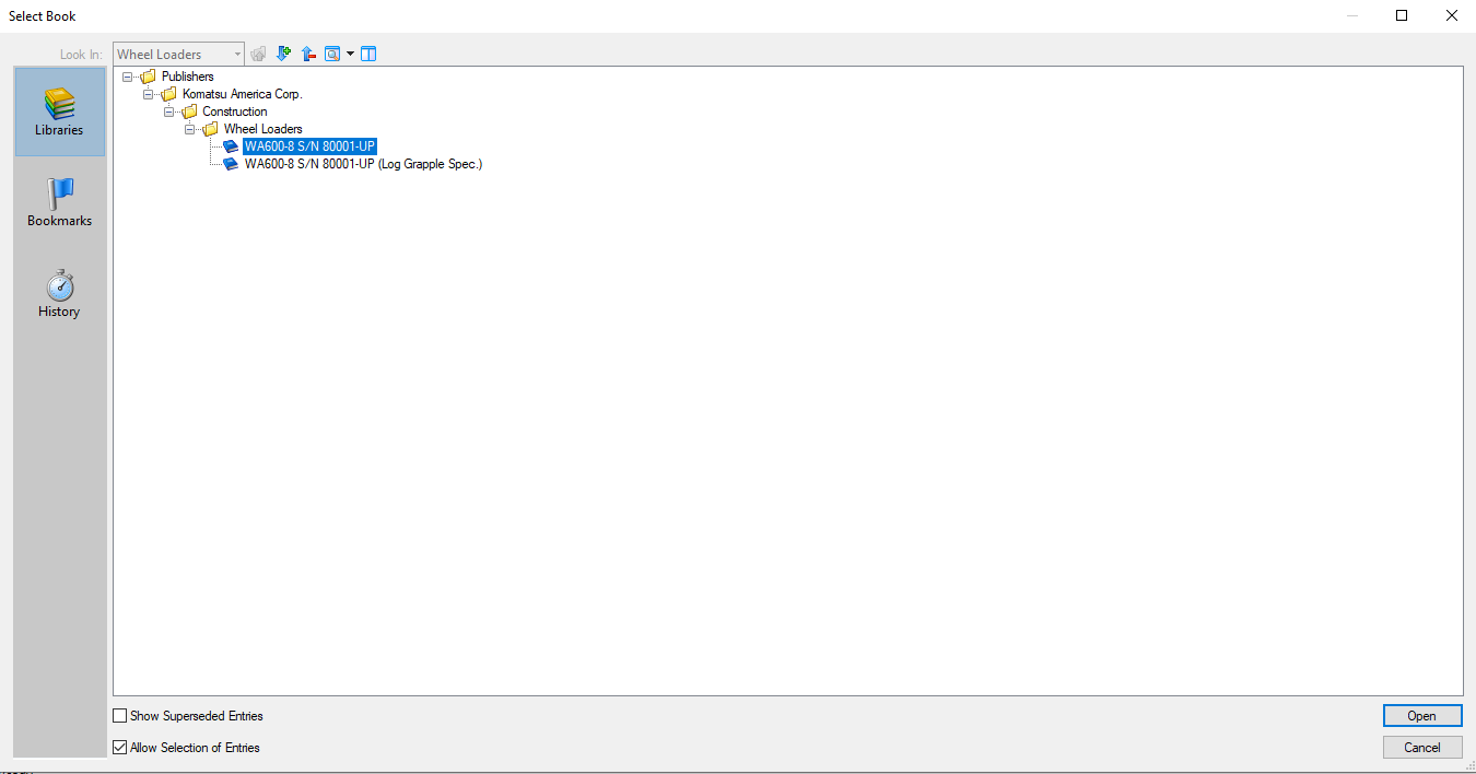 Komatsu Wheel Loaders USA WA600-8 Spare Parts Catalog