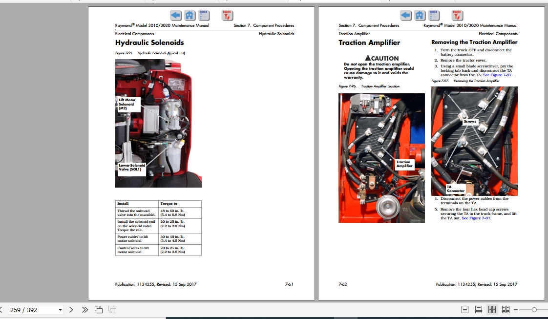 Raymond Courier Pallet Truck 3010 3020 Schematic, Maintenance & Parts ...