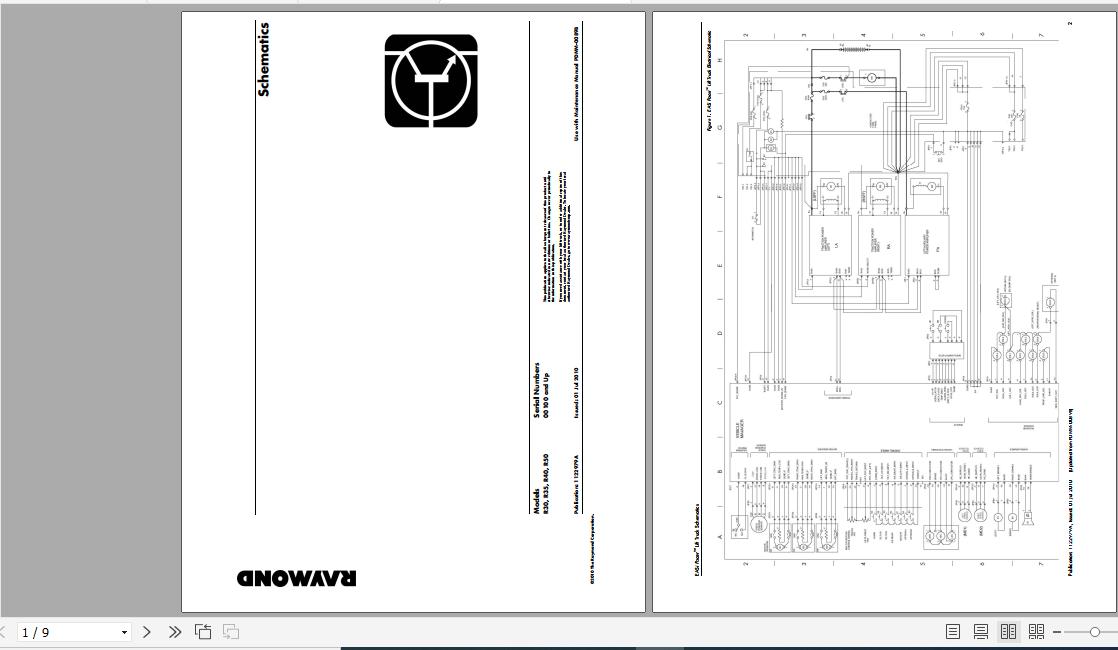 Raymond EASi Pacer Lift Truck R30 R35 R40 R50 Schematics, Maintenance ...