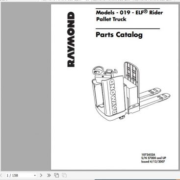 Raymond EASi Pacer Lift Truck R30 R35 R40 R50 Schematics, Maintenance ...