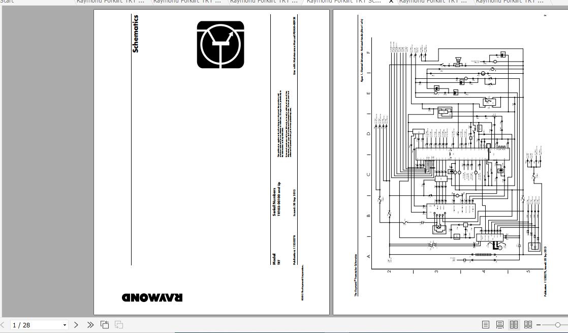 Raymond Forklift Transtacker TRT Electrical Schematics, Maintenance ...