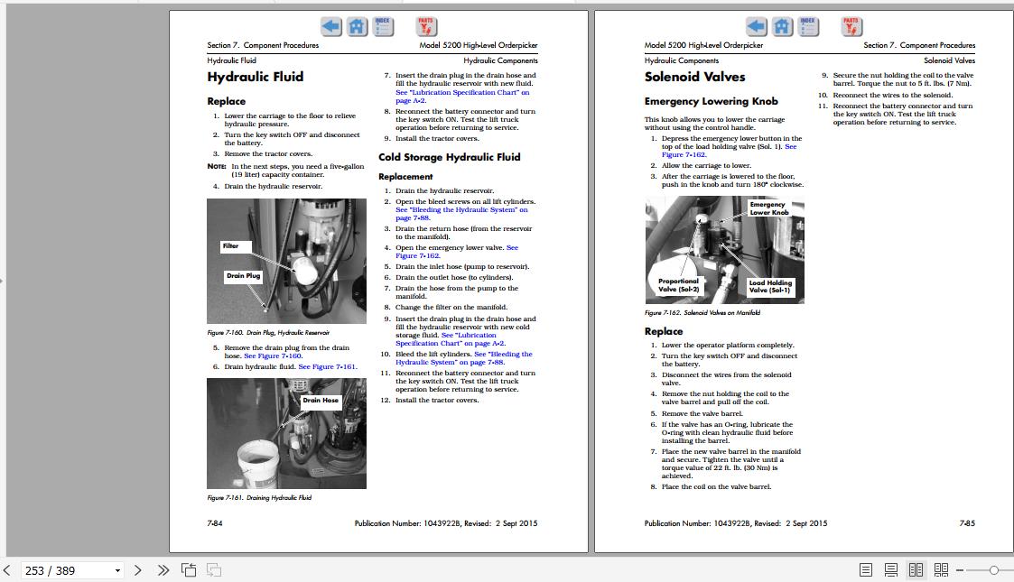 Raymond High-Level Order Pick Lift Trucks 5200 Schematic, Maintenance ...