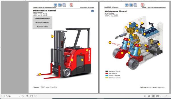 Raymond Stand-Up Counterbalanced Lift Truck 4150 4250 Schematics ...