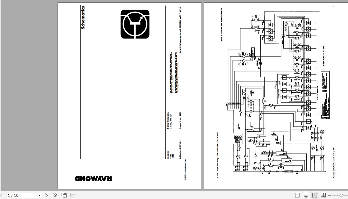 Raymond Stand-Up Counterbalanced Lift Truck 4150 4250 Schematics ...