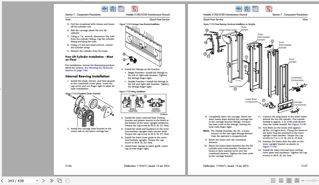 Raymond Stand-Up Counterbalanced Lift Truck 4150 4250 Schematics ...