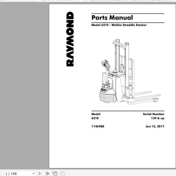 Raymond Walkie Reach RRS30 Schematics, Maintenance & Parts Manual