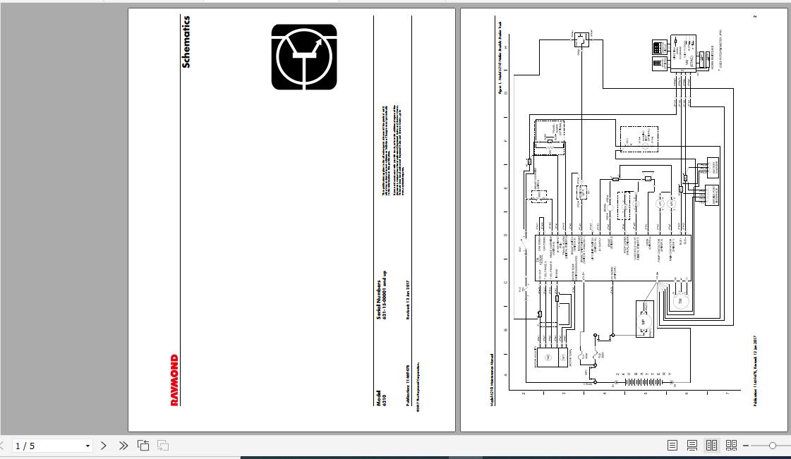 Raymond Walkie Straddle Stacker 6210 Schematics, Maintenance & Parts Manual