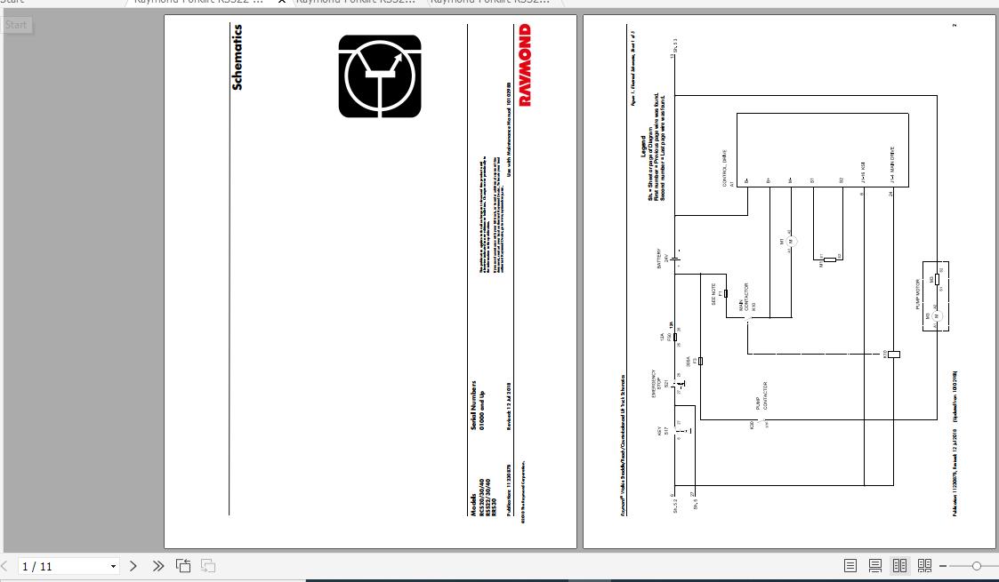 Raymond Walkie Straddle Stacker RSS22 RSS30 RSS40 Schematics ...