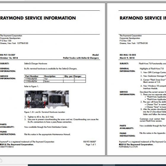 Raymond Walkie Straddle Stacker RSS22 RSS30 RSS40 Schematics ...