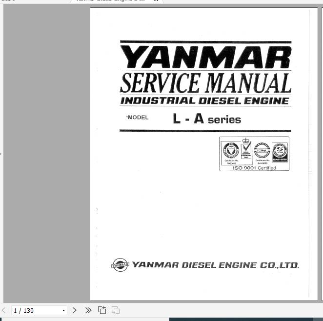 Yanmar Diesel Engine L-A Series Service Manual