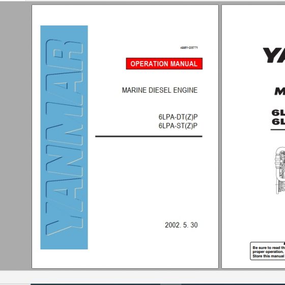 Yanmar Marine Diesel Engine 6LPA-STP2 6LPA-STZP2 Operation Manual
