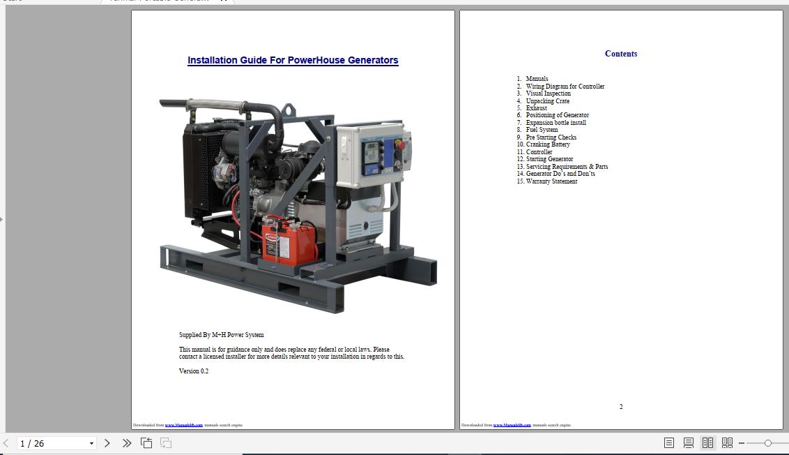 Yanmar Portable Generator TNE Series Installation Manual