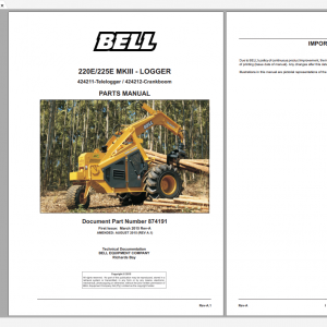 Bell Telelogger & Crank Boom 220C Parts Manual 870148 - Auto Repair ...