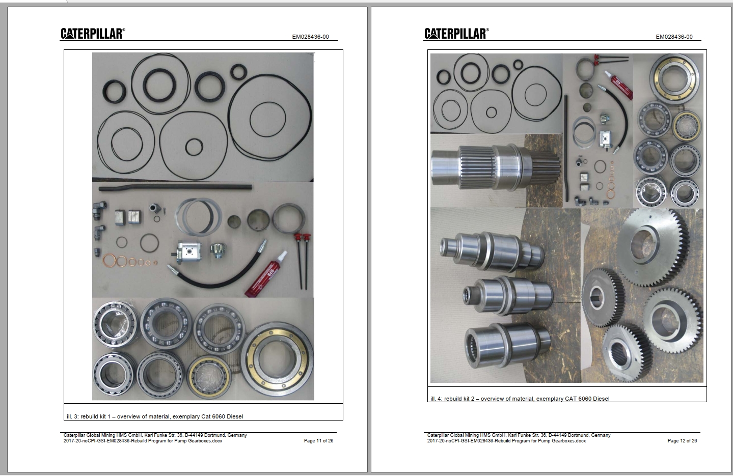 CAT Hydraulic Shovel 6030-6090 FS Pump Gearboxes Rebuild Program ...