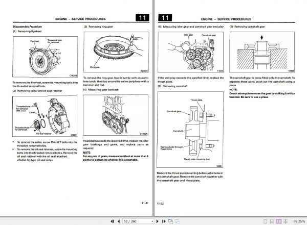 Mitsubishi Diesel Engine 6D24 6D24T 6D24TC 6D24TL Shop Manual