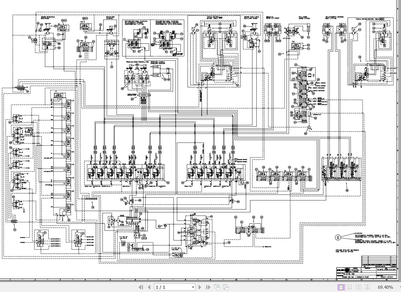 Soilmec Drilling Rig R-516 Hydraulic Schematic Diagram 2344 2005