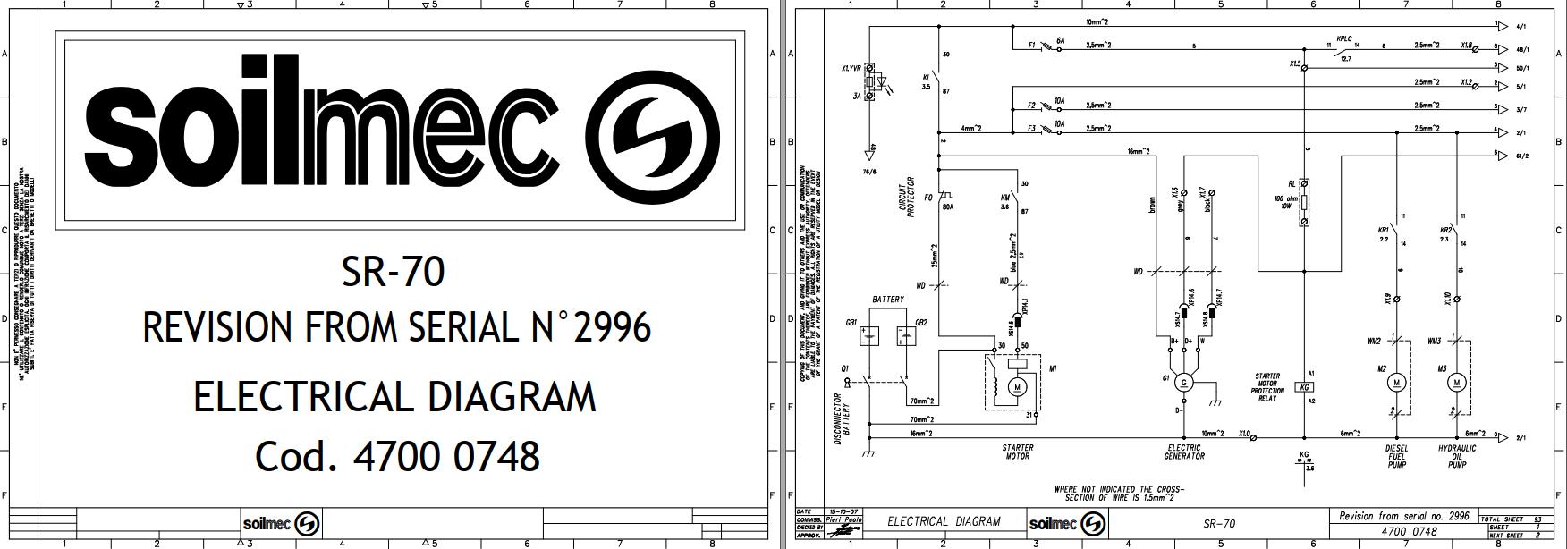Soilmec Drilling Rig SR-70 Electric Schematic Diagram 47000748-AM2996E