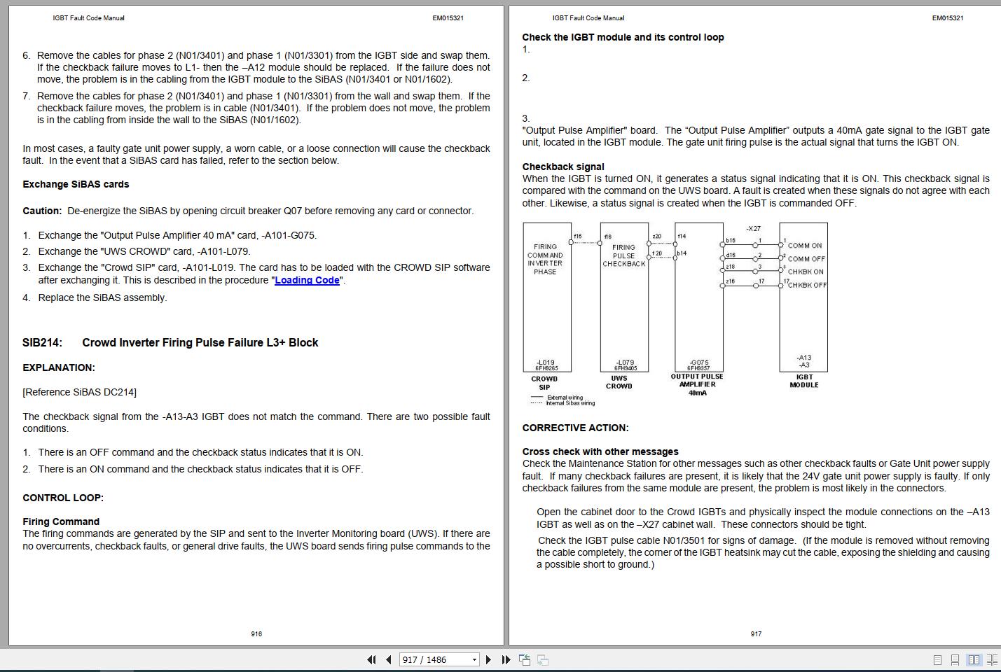 CAT Electric Rope Shovel 7495 Electrical IGBT Fault Codes Manual ...