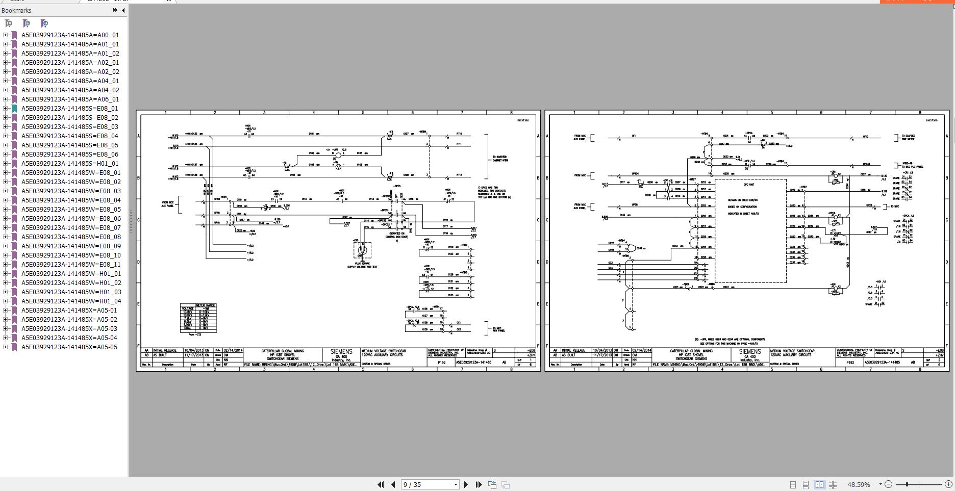 CAT Electric Rope Shovel 7495 HD HF 141485 MV Switchgear Electrical ...