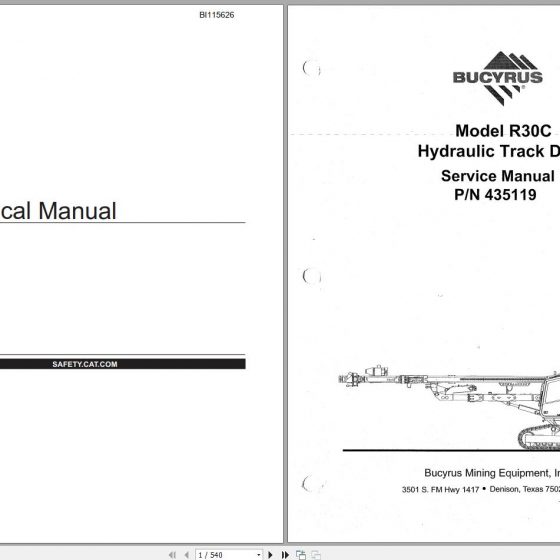 CAT Rotary Track Drills MD5125 SCH5000 Adjustment Procedures Technical ...