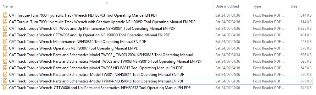 CAT Track Torque Wrench Model CTTW006 and up, TW001-TW005 Tool ...