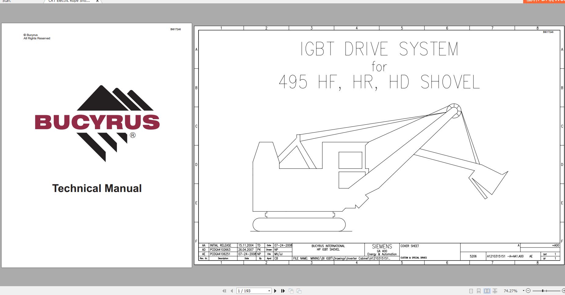 CAT Electric Rope Shovel 7495 495HR HR HD 141272 141449 IGBT Drive ...