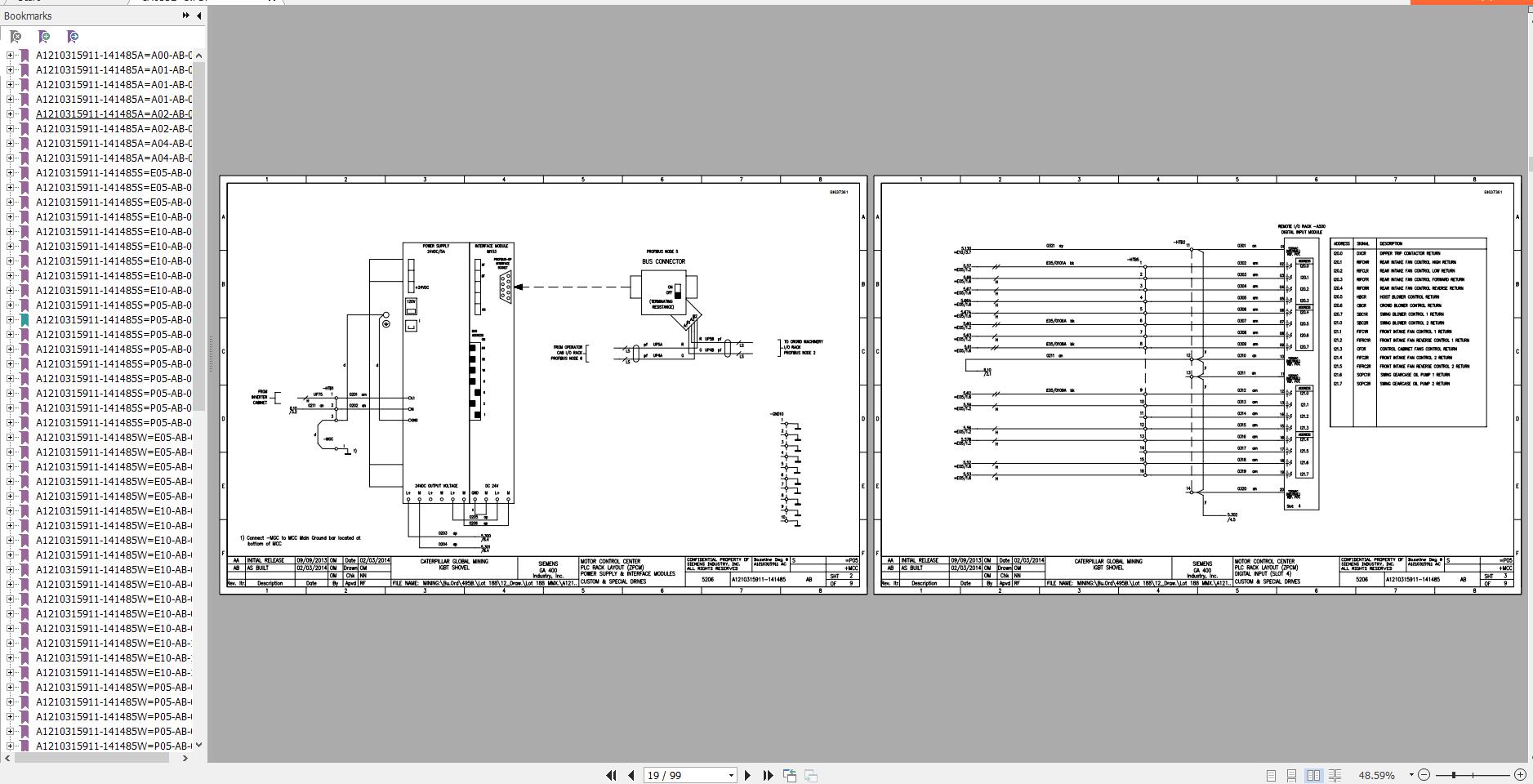 CAT Electric Rope Shovel 7495 HD 141485 515584 Motor Control Center ...