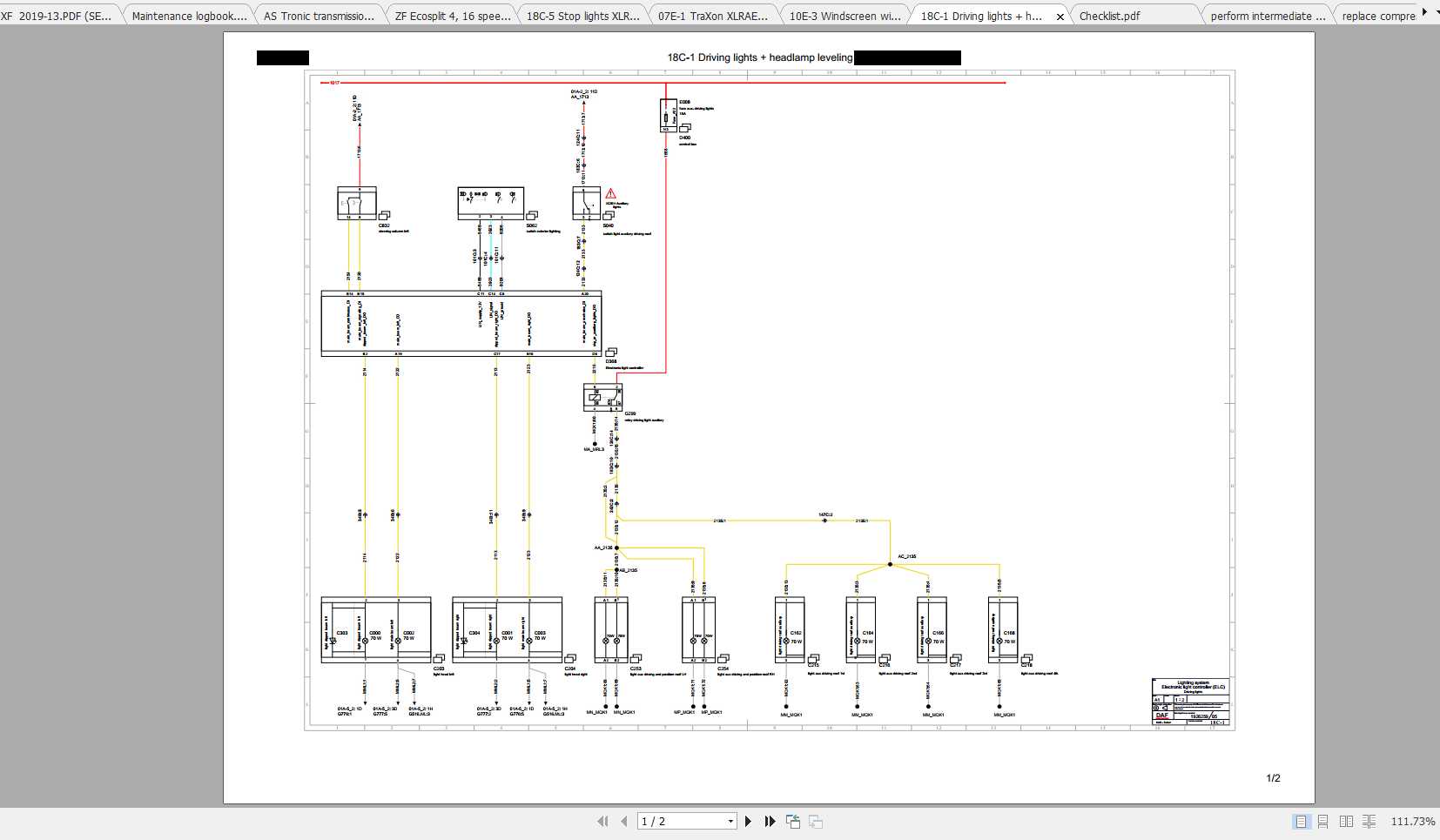DAF XF EURO 6 Workshop Manual & Wiring Diagram