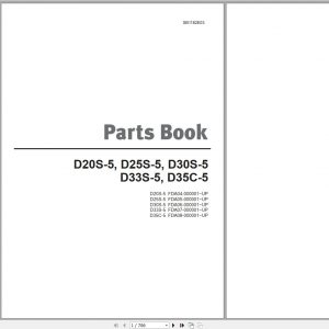 Doosan Dielsel Forklift D20S-7 D25S-7 D30S-7 D33S-7 D35C-7 Part Book SB1159E05