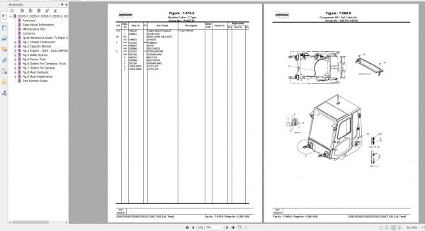 Doosan Dielsel Forklift D20S-7 D25S-7 D30S-7 D33S-7 D35C-7 Part Book SB1159E05