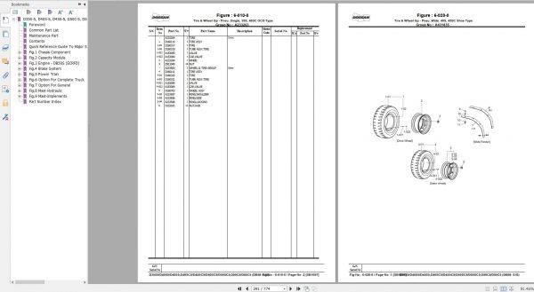 Doosan Dielsel Forklift D35S-5 D40S-5 D45S-5 D50C-5 D55C-5 D40SC-5 D45SC-5 D50SC-5 D55SC-5 Part ...