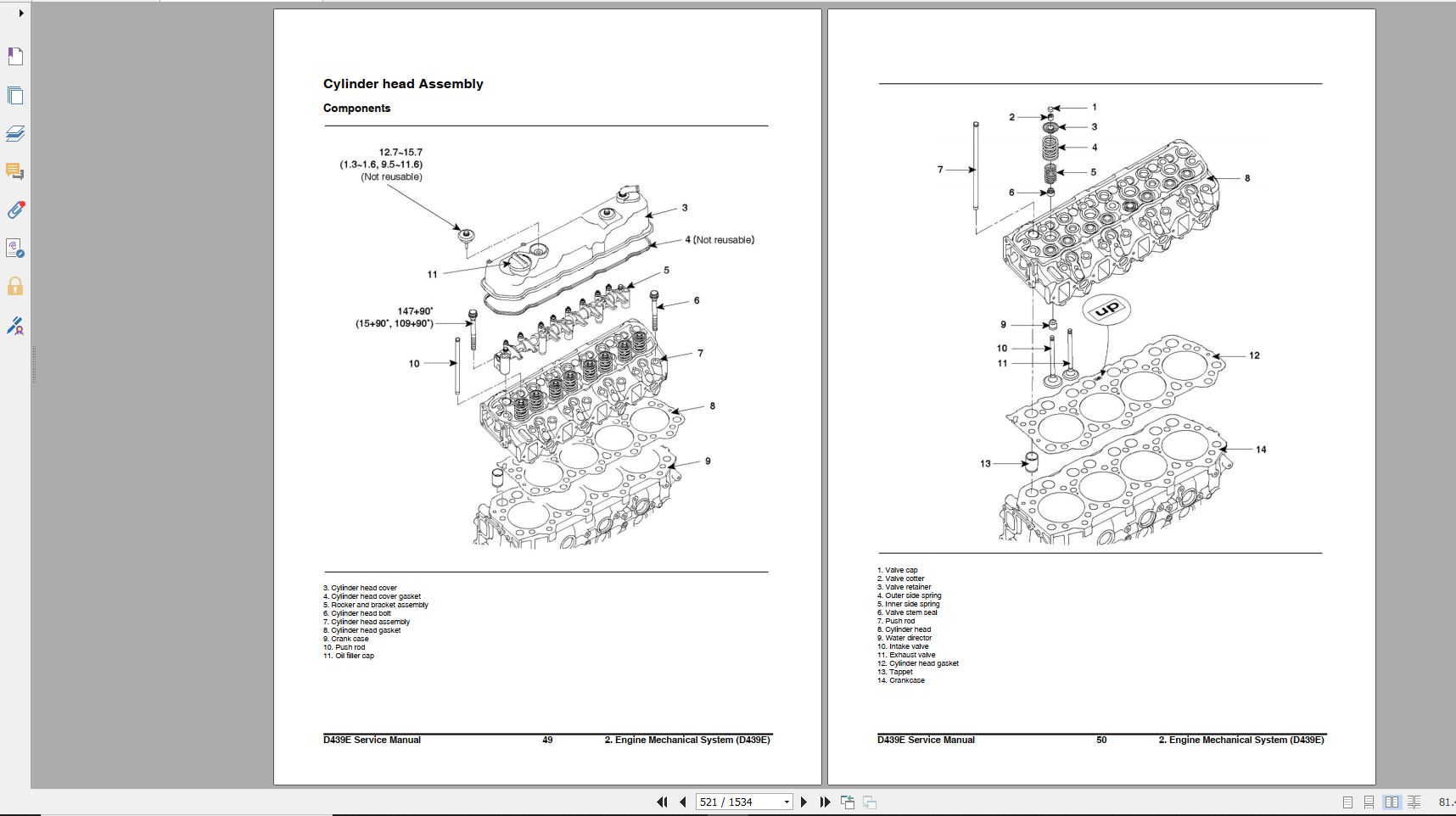 Doosan Dielsel Forklift D35S-5 D40S-5 D45S-5 D(G)50 55C-5 Electric Schematic, Service, Operaton ...