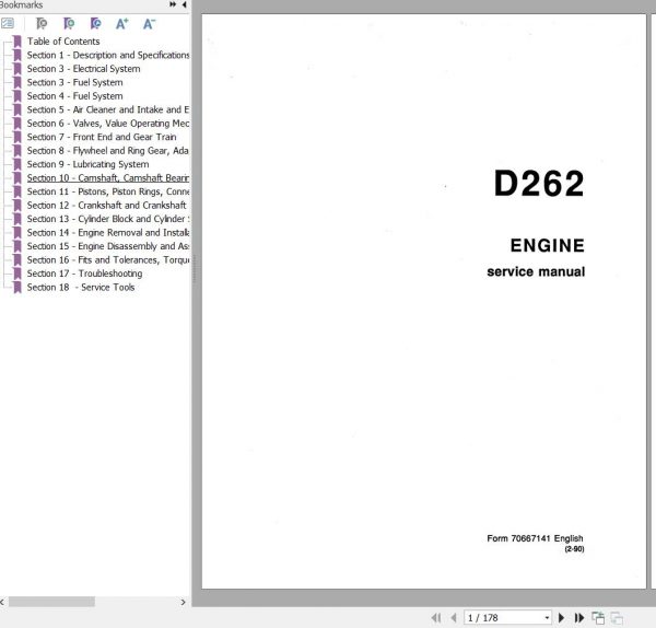 Fiat Allis Engine D262 Service Manual 70667141