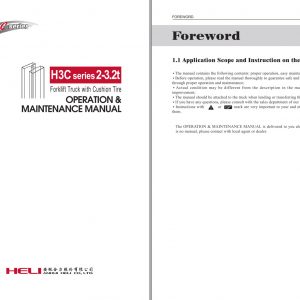 Heli Forklift H3C Series 4-5t CPYD40-50C Operation & Maintenance Manual