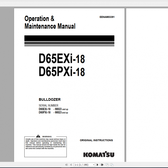 Komatsu Bulldozer D80A-12 D85A-12 Shop Manual D80,85A,12-BE2