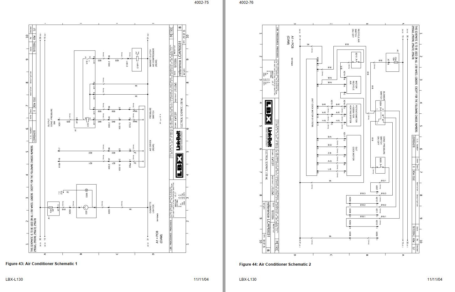 Link-Belt Wheel Loader L130 Electrical Schematic, Hydraulic Schematic ...