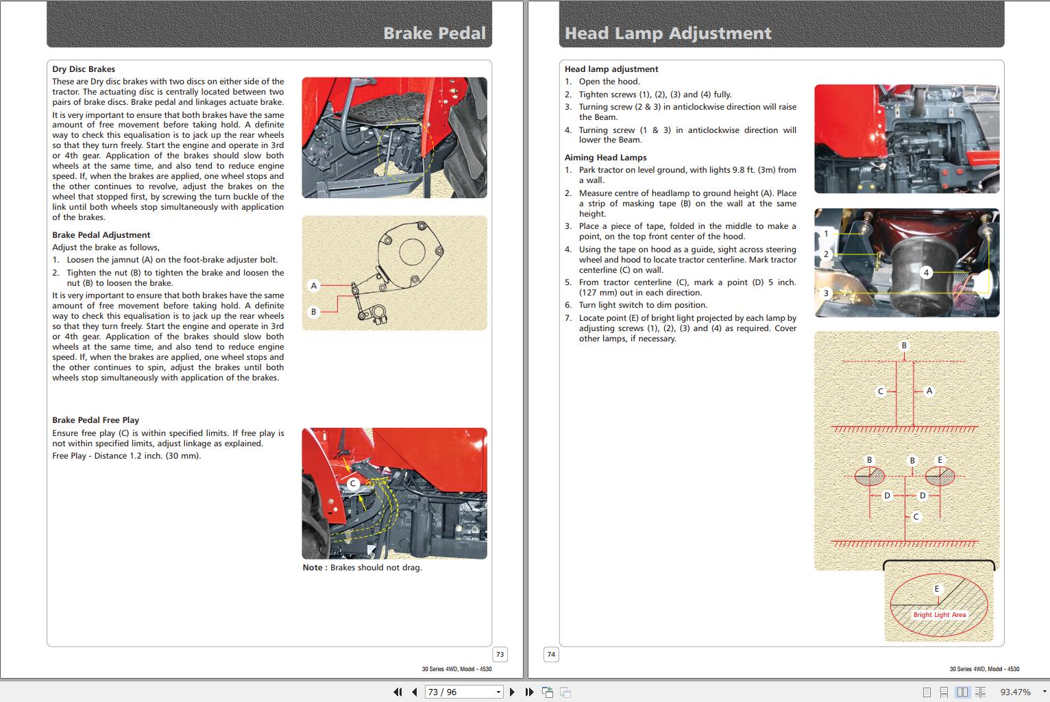 Mahindra Tractor 30 Series 4WD 4530 Operator's Manual