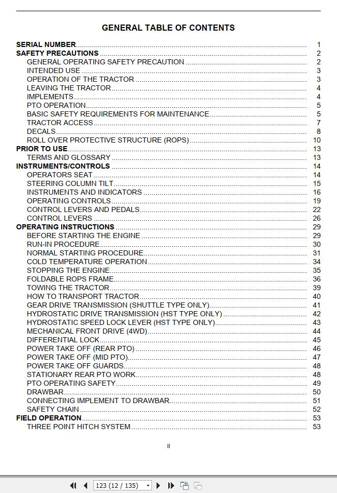 Mahindra Tractor Max 26XLT Shuttle HST Operator's 99610-62110 2017