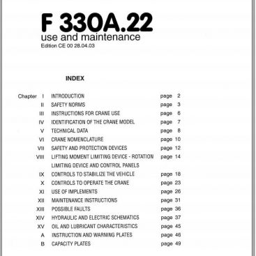 Fassi Cranes F330A.23 Use and Maintenance Manual