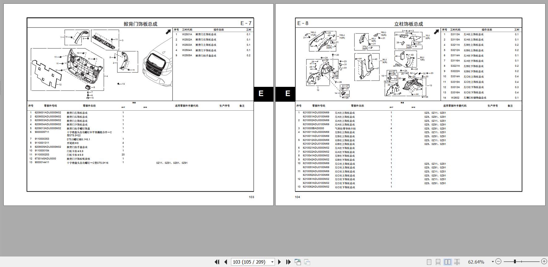 GAC Trumpchi GE3 (310KM Battery Life Version) (Hangzhou) Parts Manual 2020 ZH