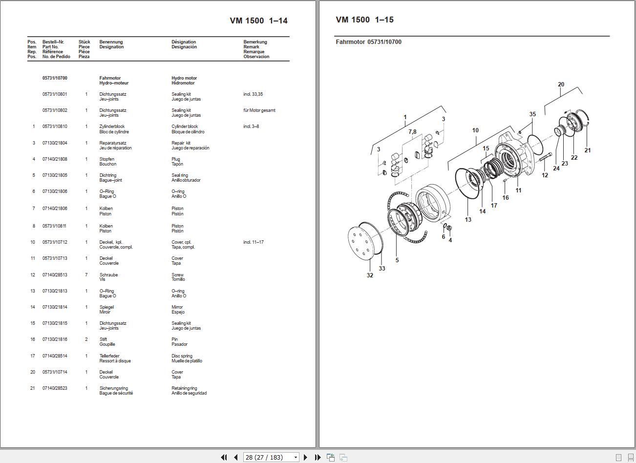 JCB Vibromax Vibratory Trench Roller VM 1500 Parts Catalog JCB1601100 ...