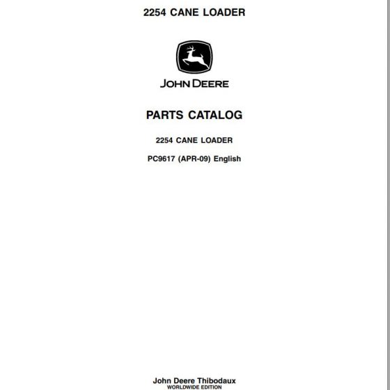 John Deere Cane Loader 2254 Parts Catalog PC9617 2006