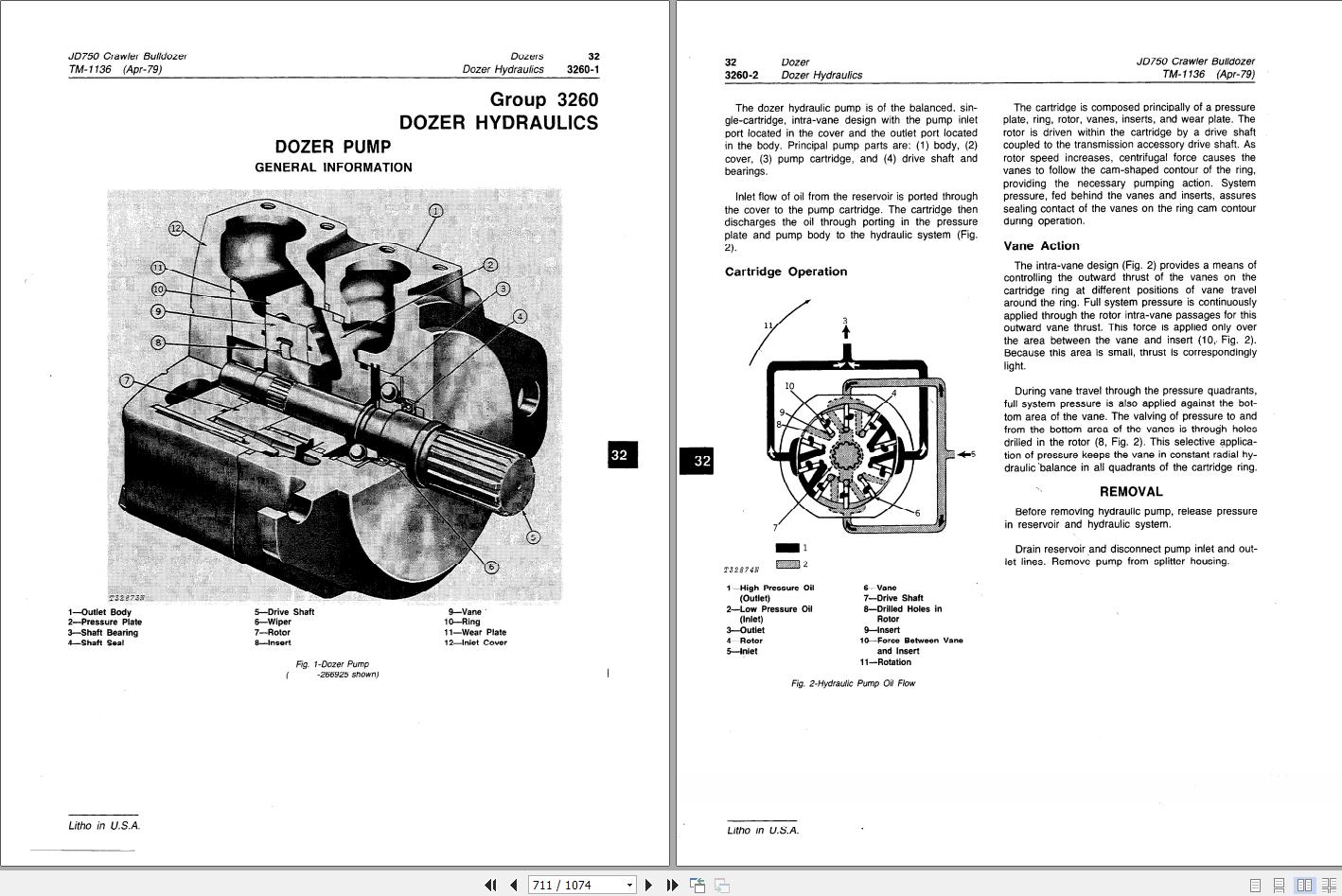 John Deere Crawler Bulldozer JD750 Technical Manual TM1136