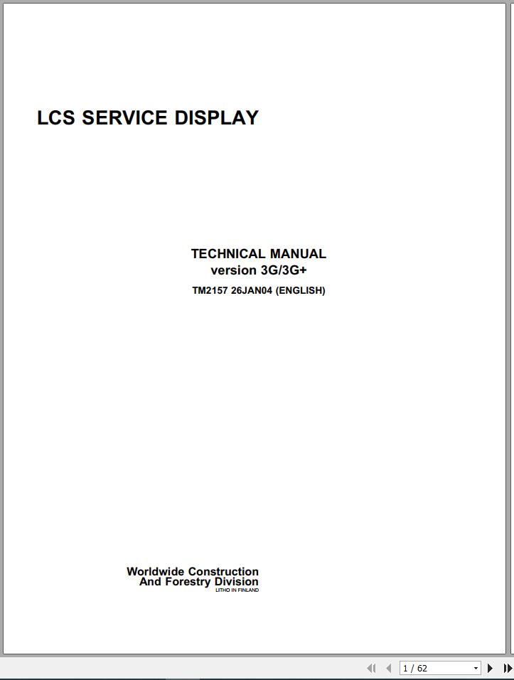 John Deere LCS Service Display 3G 3G + Technical Manual TM2157