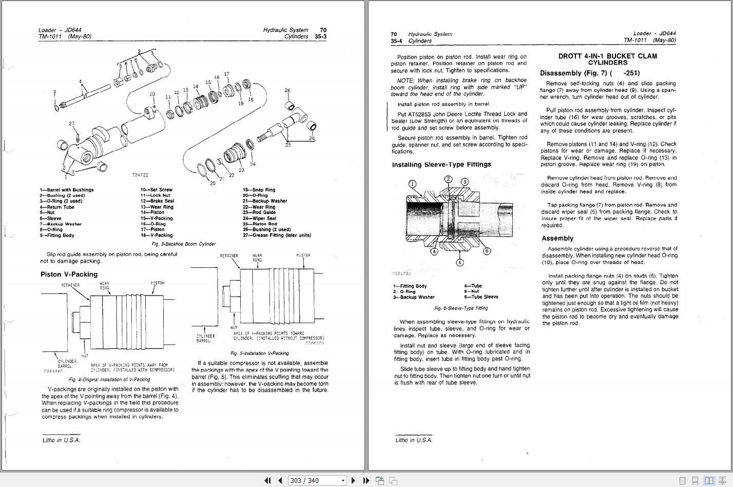 John Deere Loaders JD644 JD644-A Technical Manual TM1011